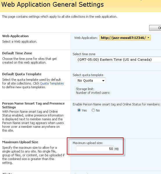 Managing Sharepoint File Size Limits